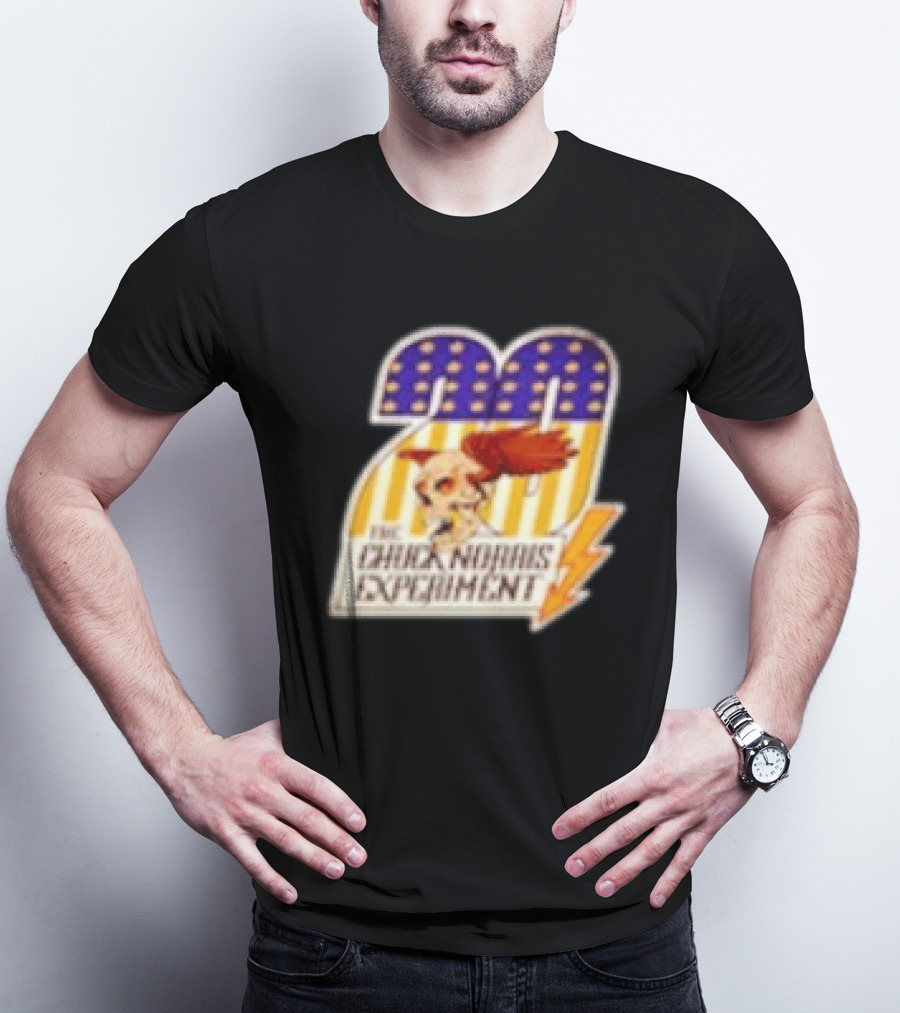 The Chuck Norris Experiment 20 Lightning Bolt Stars And Stripes Skull T-Shirt