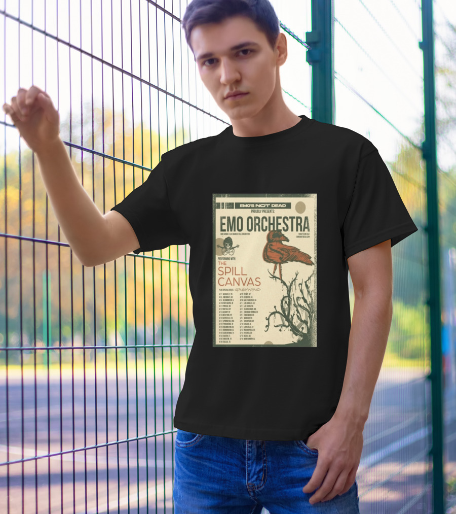 Emo Orchestra USA Tour 2026 With The Spill And Greywind Tour Dates T-Shirt