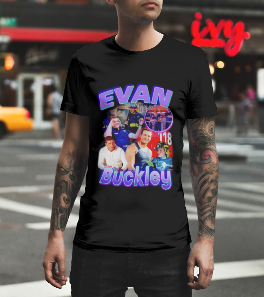 Evan Buckley Collage Firefighter Tribute 118 T-Shirt
