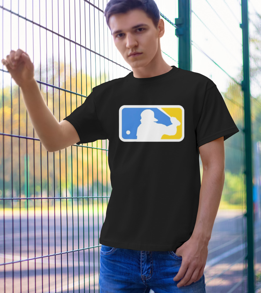 MLB The Kid Batter Silhouette Blue Yellow T-Shirt