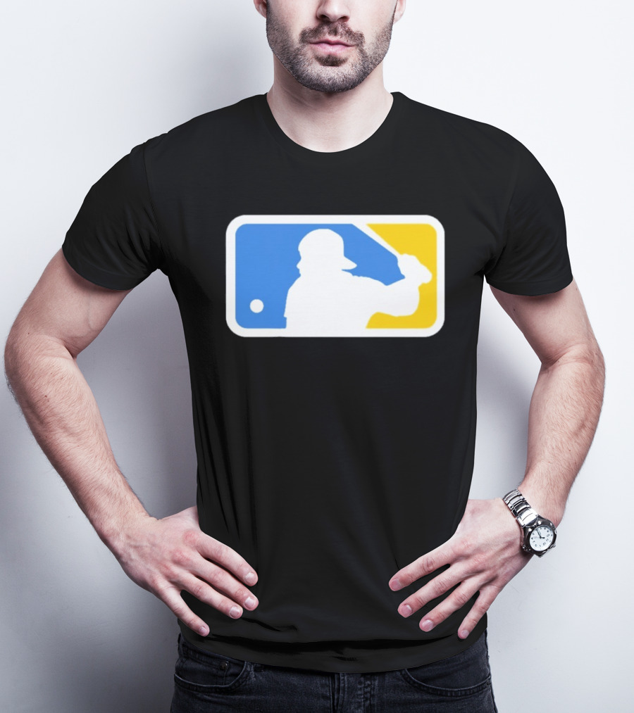 MLB The Kid Batter Silhouette Blue Yellow T-Shirt