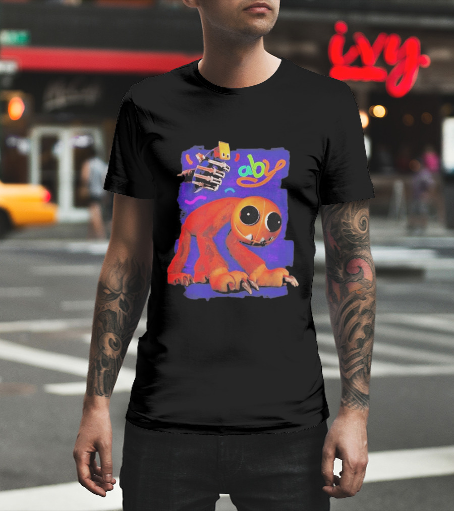 April Fools Shaved Yarnaby Aby Colorful Monster Orange Creature T-Shirt
