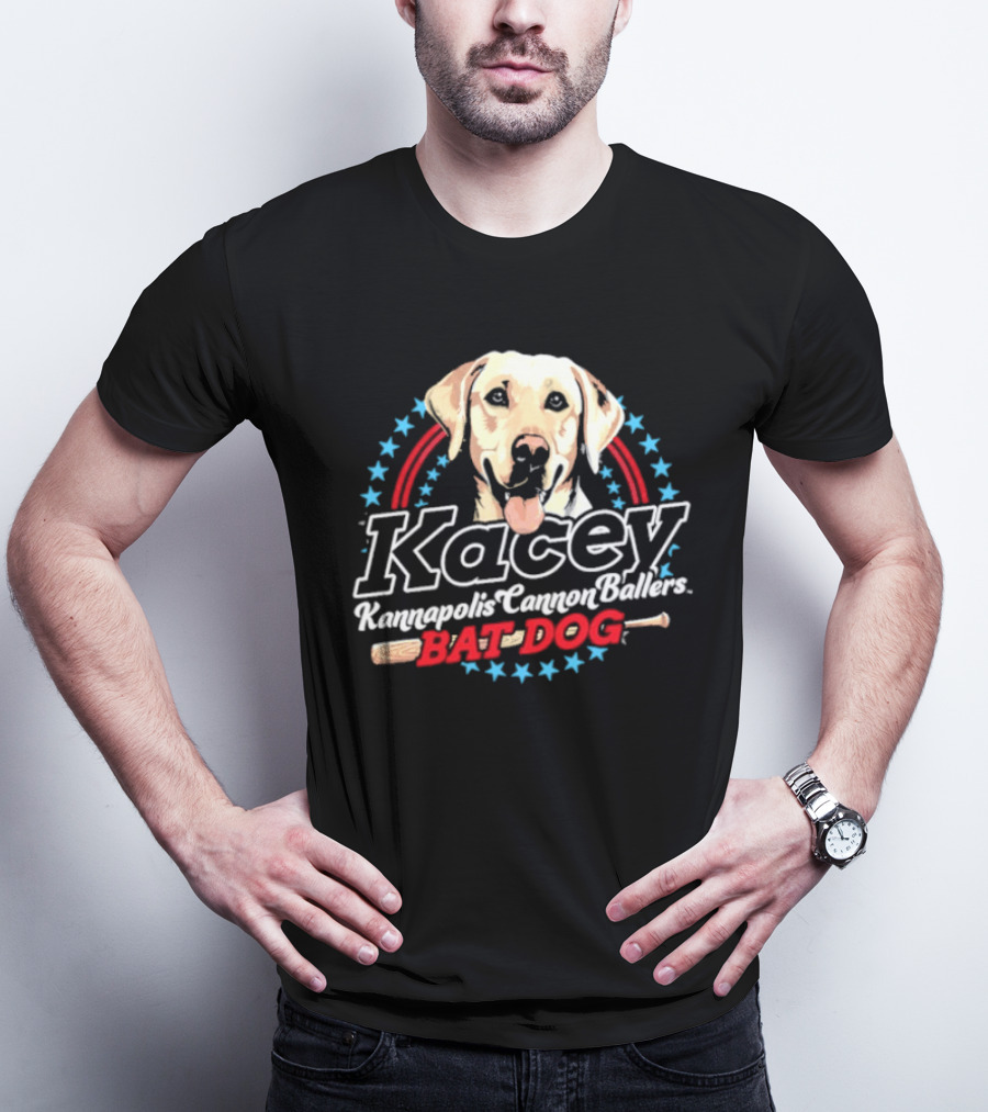 Kacey Kannapolis Cannon Ballers Bat Dog Baseball T-Shirt