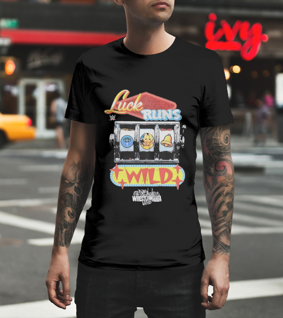 WrestleMania Vegas Slot Machine Luck Runs Wild T-Shirt