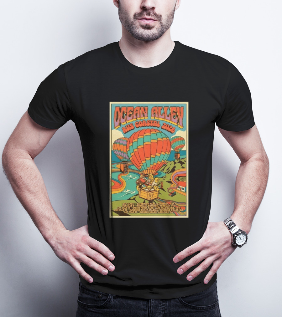Ocean Alley AUS Coastal Tour 2026 Canberra Torquay Lake Macquarie Sunshine Coast Adelaide T-Shirt