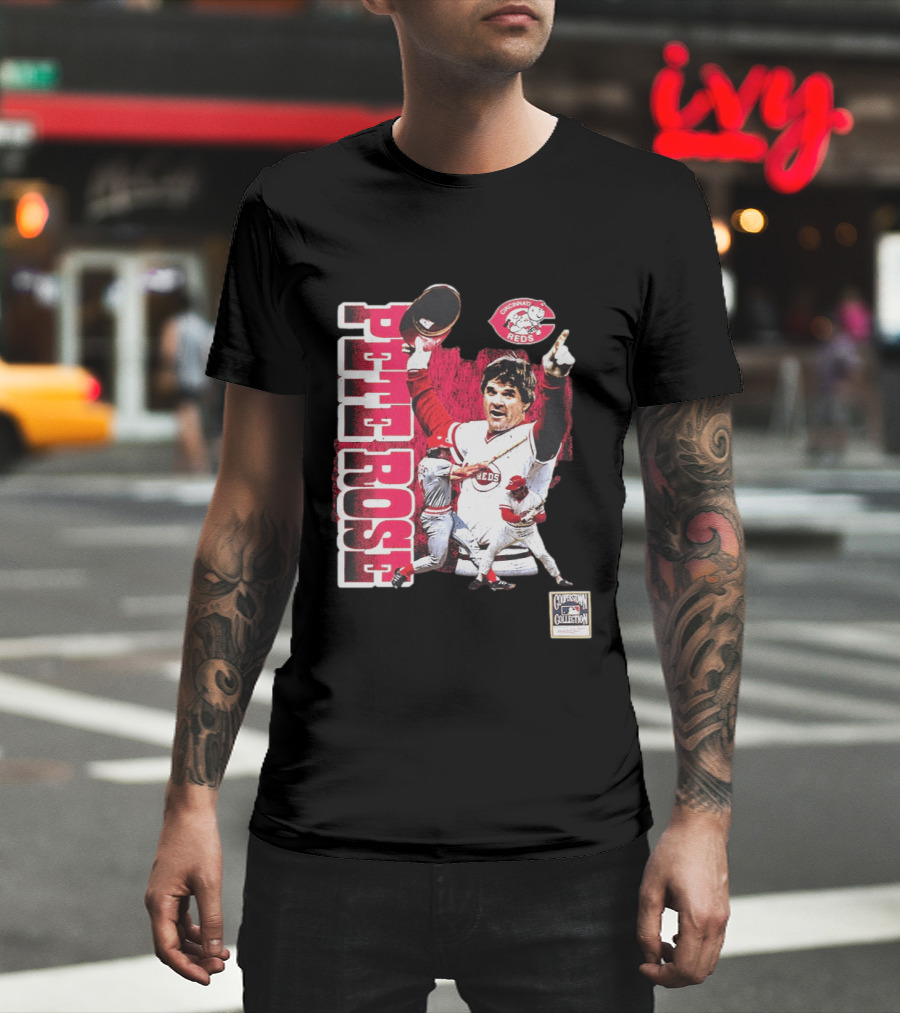Pete Rose Cincinnati Reds Cooperstown Collection Players T-Shirt