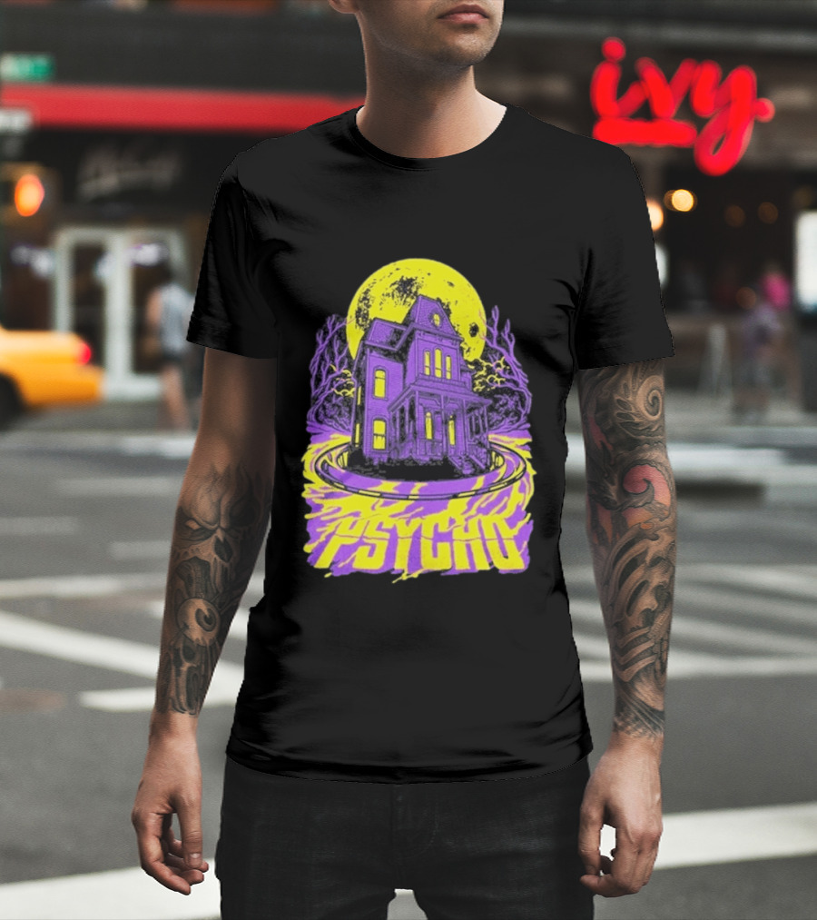 Psycho Forever Haunted House Neon Moon T-Shirt