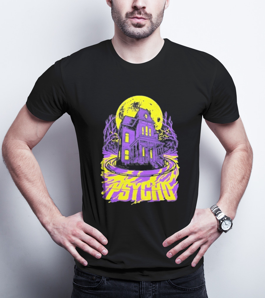 Psycho Forever Haunted House Neon Moon T-Shirt