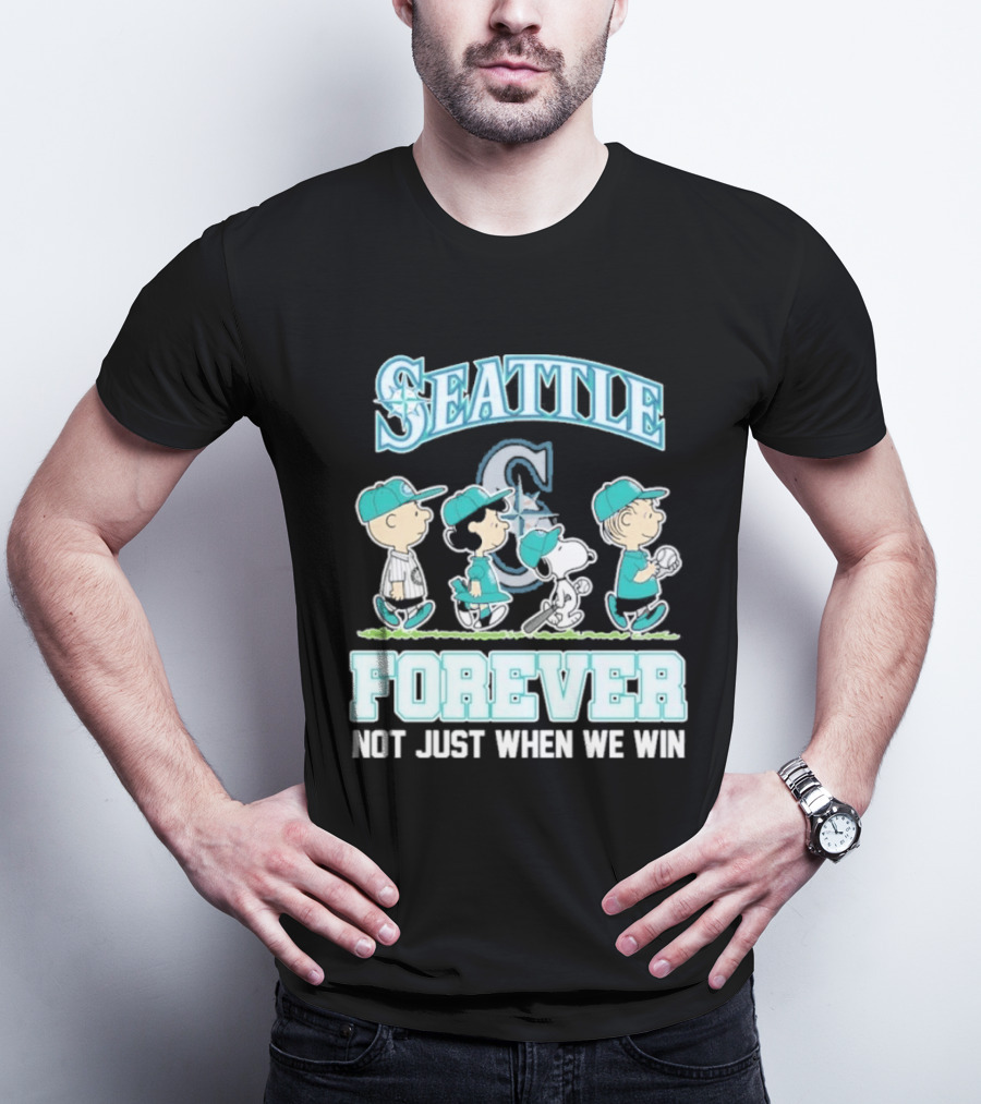 Seattle Mariners Peanuts Characters Forever Not Just When We Win T-Shirt