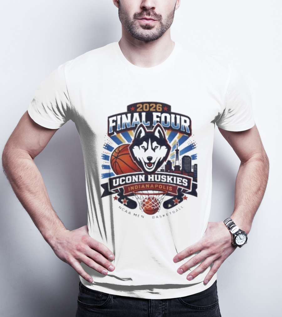 2026 Final Four Uconn Huskies Indianapolis NCAA Men's Basketball T-Shirt
