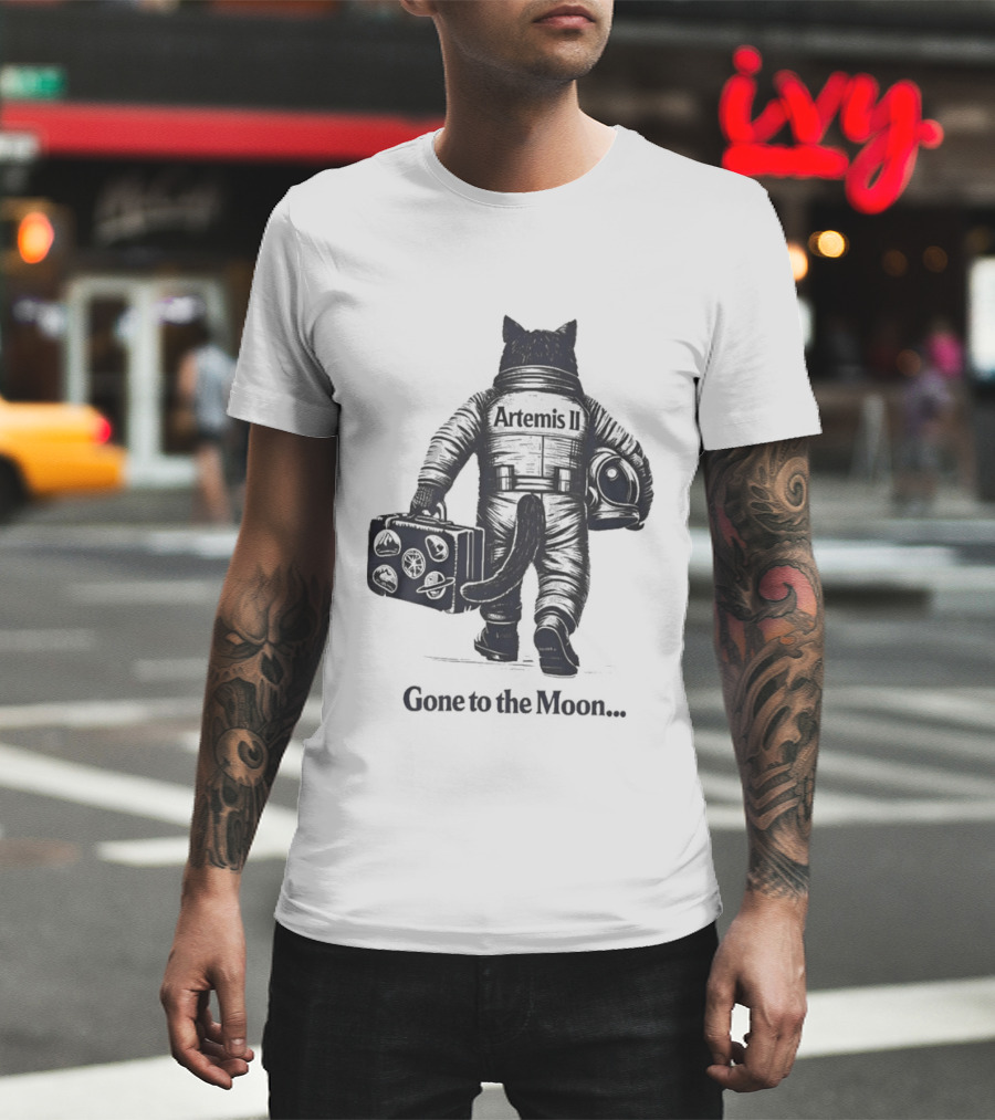 Artemis II Moon Mission Cat Astronaut Gone To The Moon T-Shirt