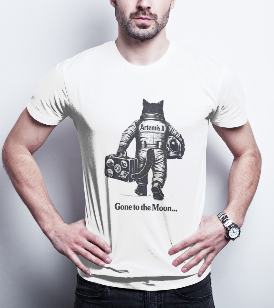 Artemis II Moon Mission Cat Astronaut Gone To The Moon T-Shirt