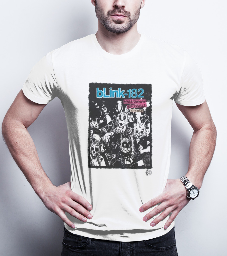 Blink 182 Missionary Impossible 2025 Tour Horror Rabbit Surrealist Band T-Shirt