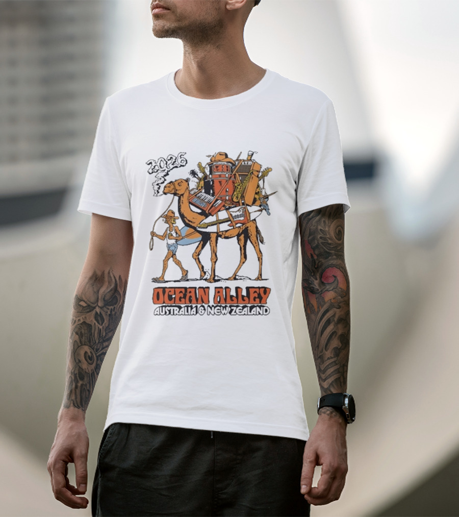 Ocean Alley 2026 Australia New Zealand Tour Camel T-Shirt