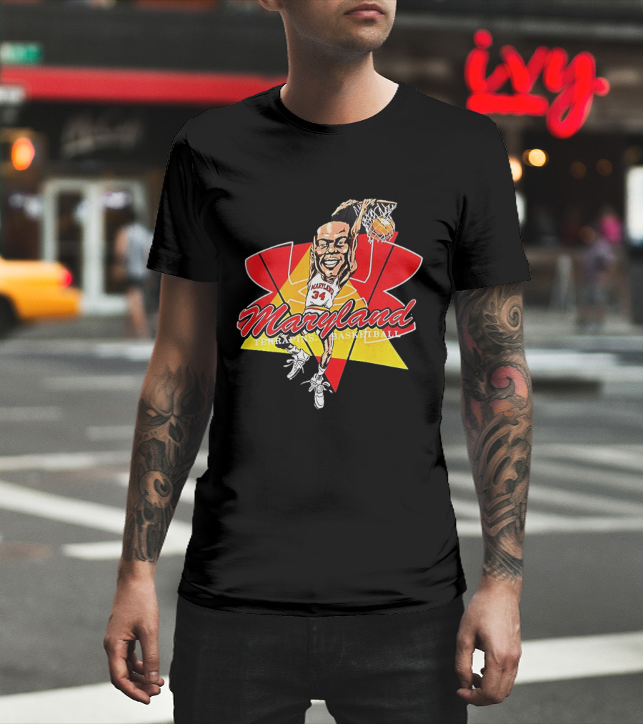 Len Bias Maryland Terrapins Mens Basketball Player Caricature T-Shirt