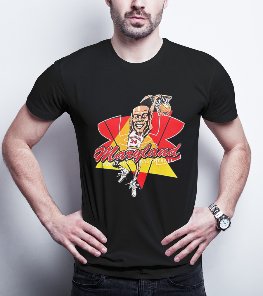 Len Bias Maryland Terrapins Mens Basketball Player Caricature T-Shirt