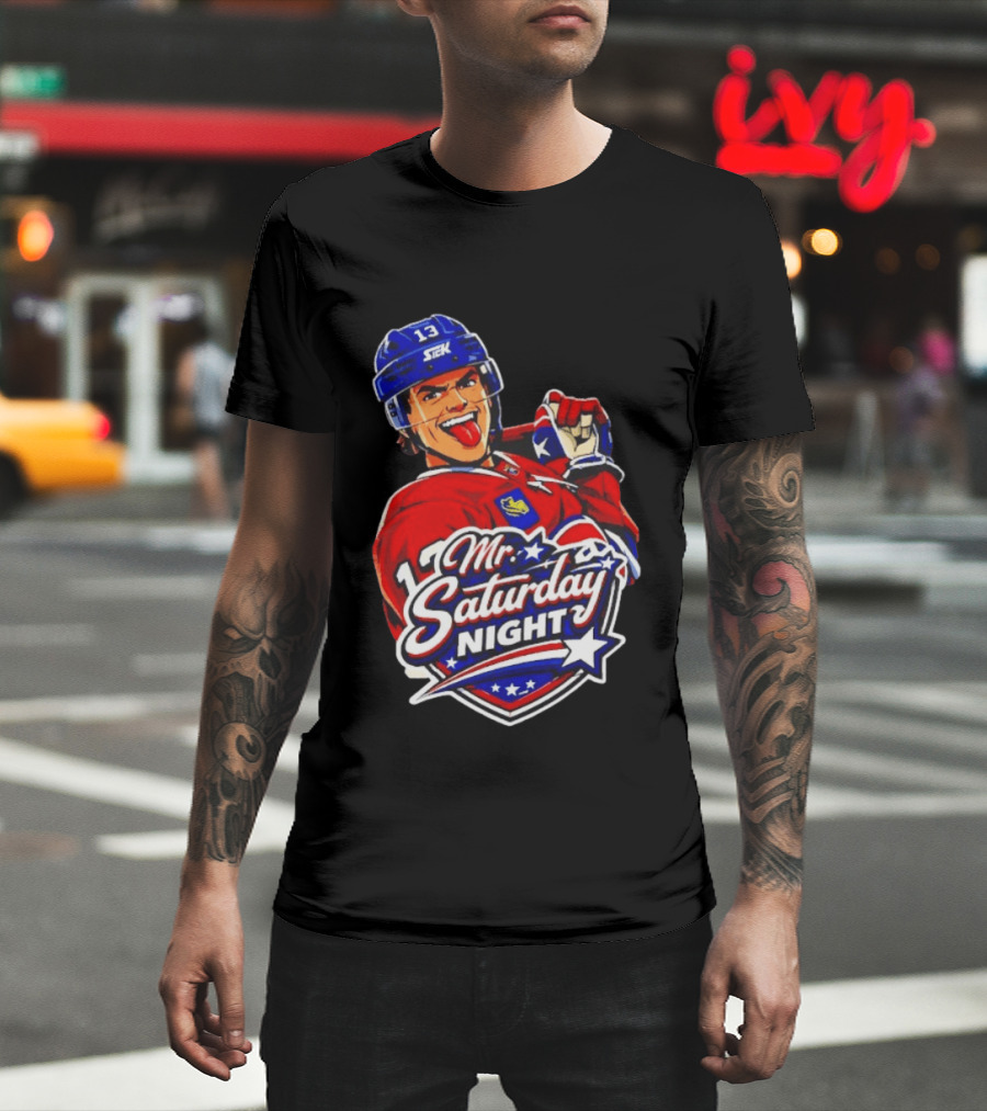Mr. Saturday Night Cole Caufield Montreal Canadiens Hockey Player Celebration T-Shirt