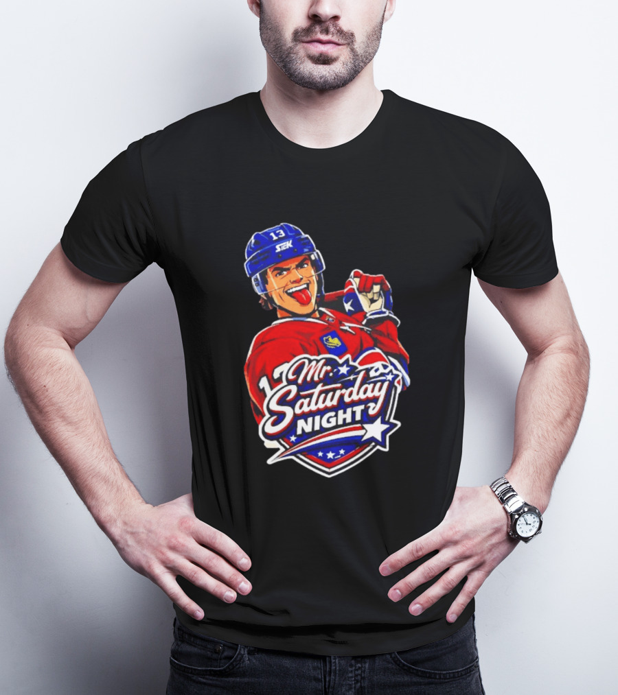 Mr. Saturday Night Cole Caufield Montreal Canadiens Hockey Player Celebration T-Shirt