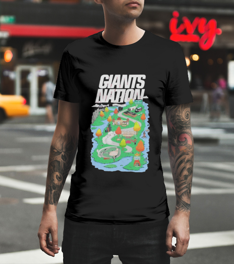 New York Giants Nation Roadmap Scenic Tour T-Shirt