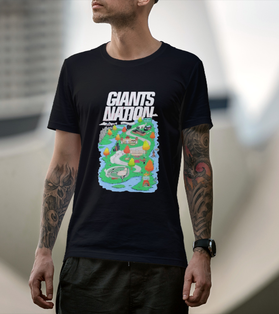 New York Giants Nation Roadmap Scenic Tour T-Shirt