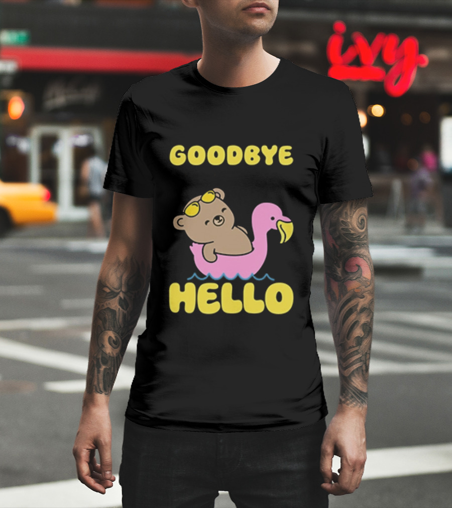 Goodbye Seasonal Depression Hello Body Dysmorphia Bear On Flamingo 2026 T-Shirt