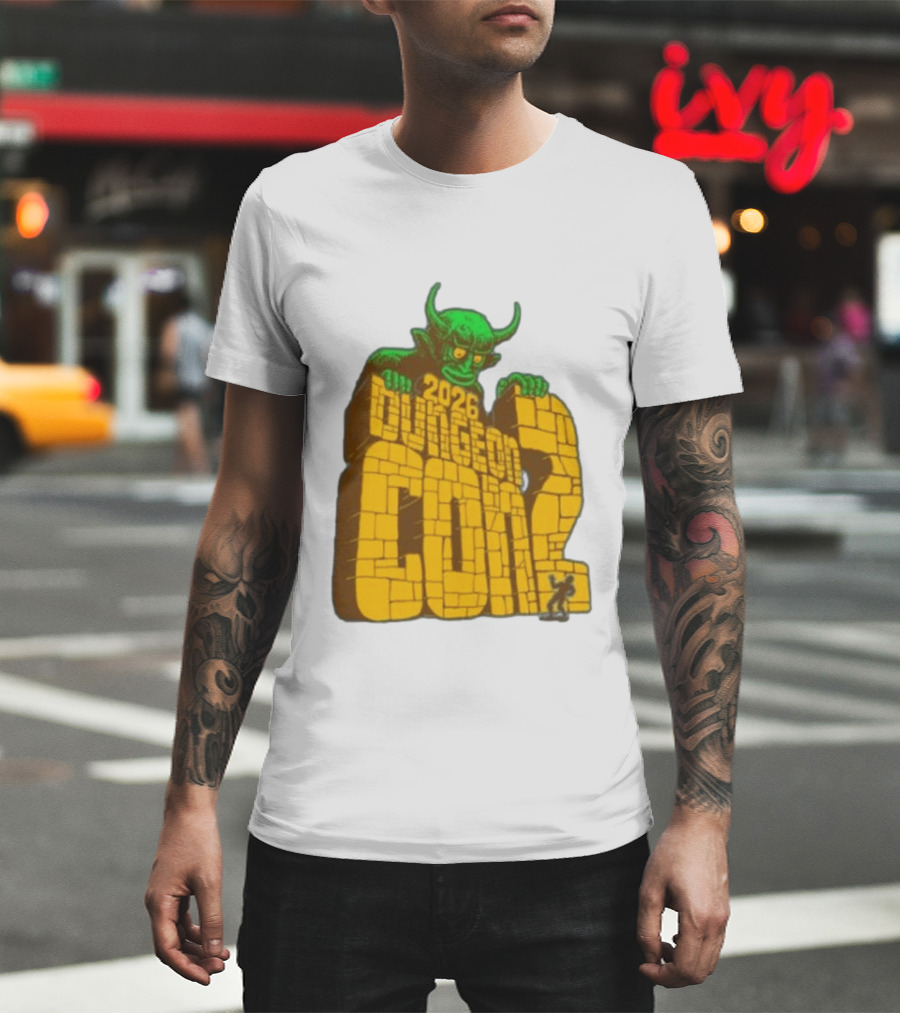 2026 Dungeon Con 2 Goodman Games Logo Green Monster T-Shirt