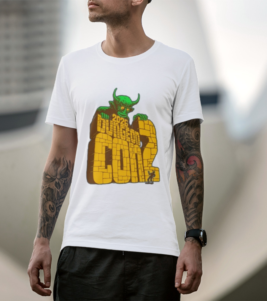 2026 Dungeon Con 2 Goodman Games Logo Green Monster T-Shirt