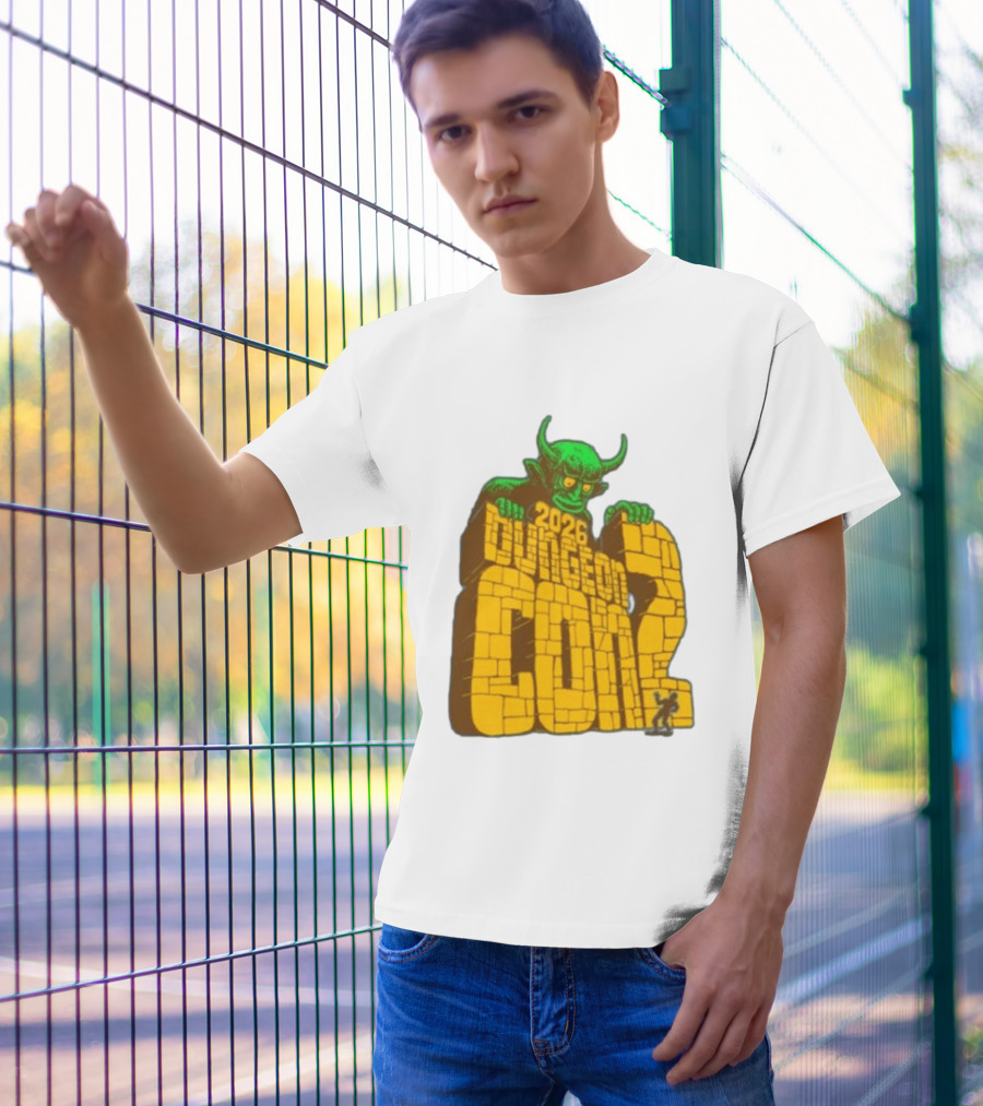 2026 Dungeon Con 2 Goodman Games Logo Green Monster T-Shirt