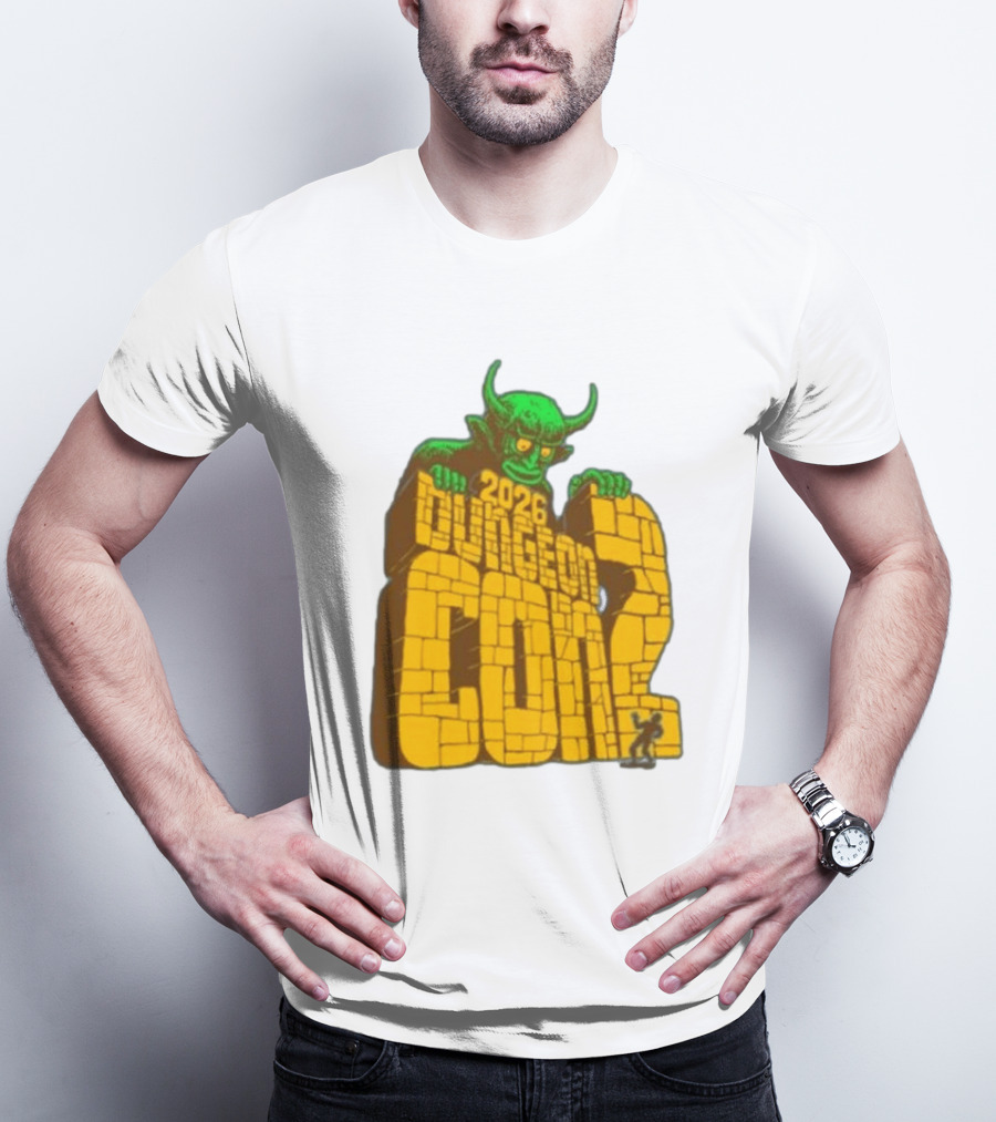 2026 Dungeon Con 2 Goodman Games Logo Green Monster T-Shirt