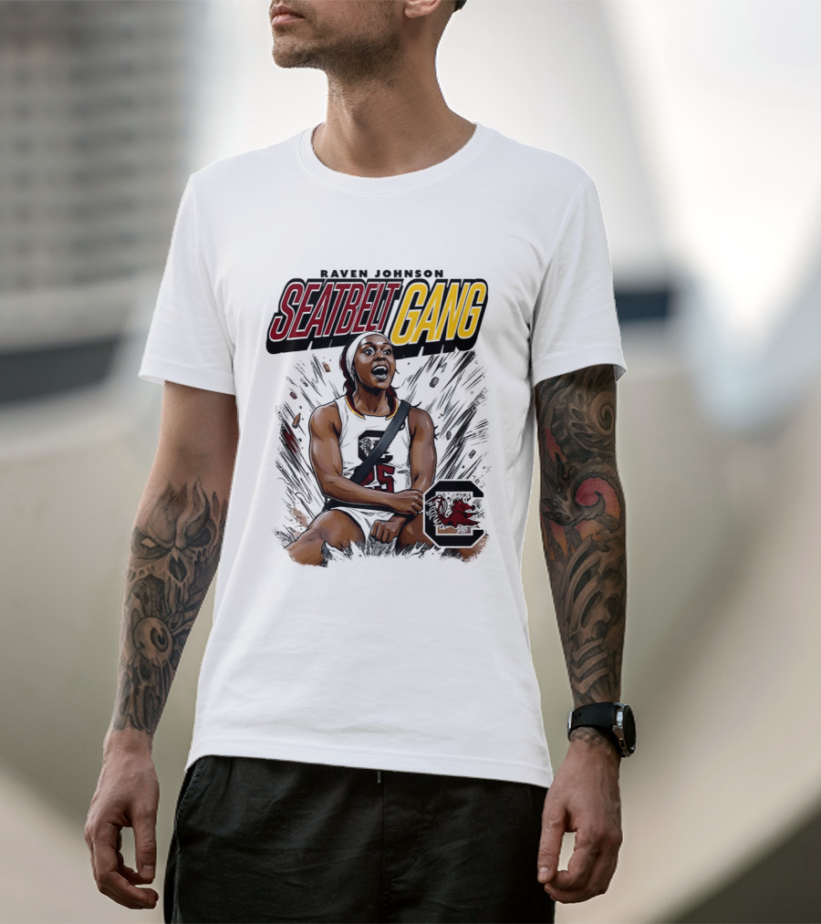 Raven Johnson Seatbelt Gang South Carolina Gamecocks Basketball T-Shirt