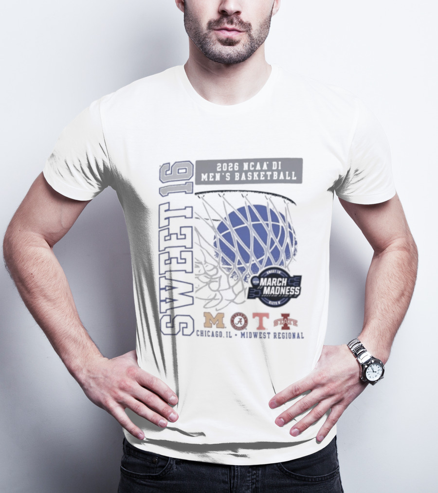 Sweet 16 2026 NCAA DI Men's Basketball Midwest Regional March Madness MOTA Chicago Illinois T-Shirt