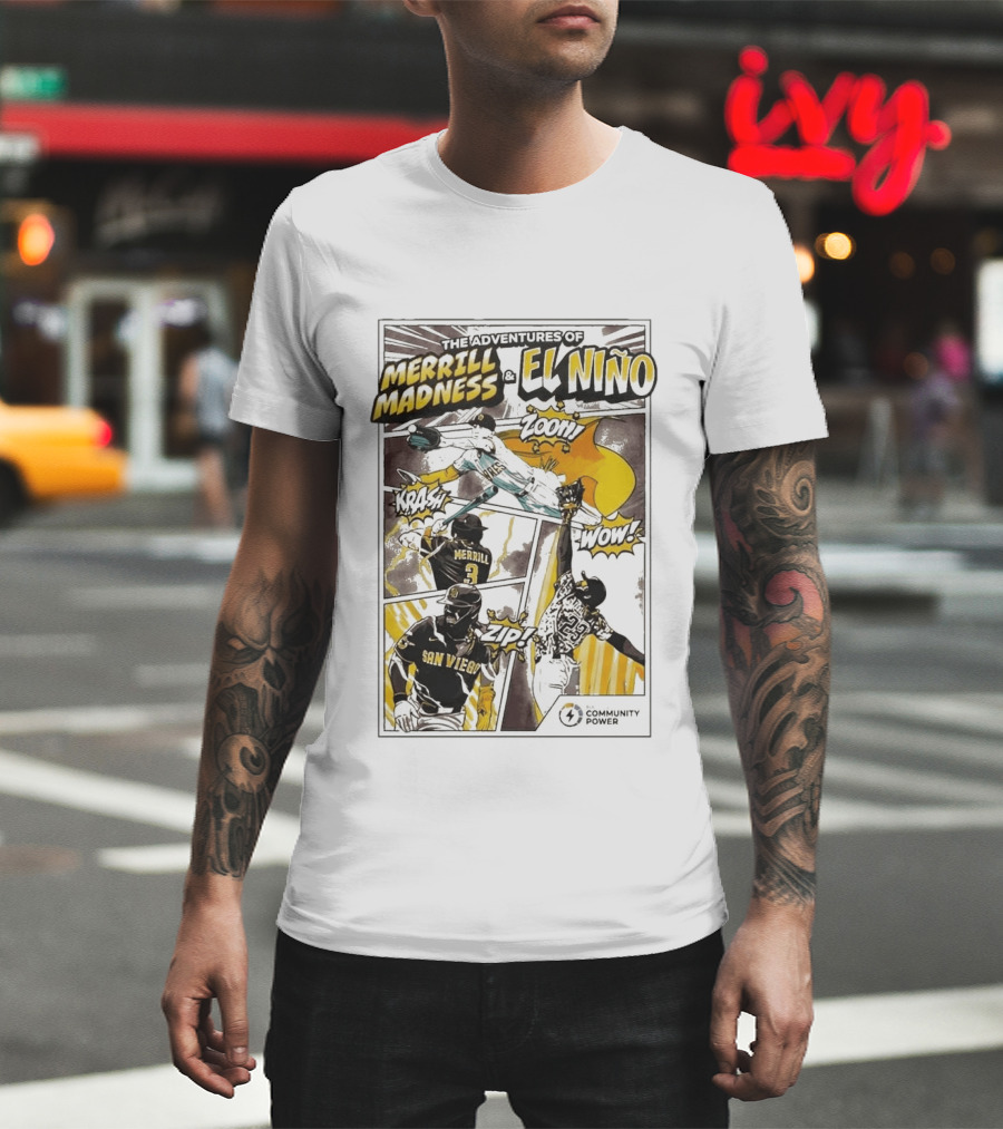 The Adventures Of Merrill Madness And El Niño San Diego Padres Comic Style 2026 T-Shirt