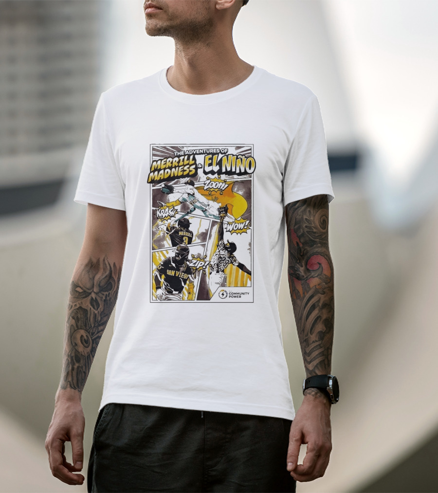 The Adventures Of Merrill Madness And El Niño San Diego Padres Comic Style 2026 T-Shirt