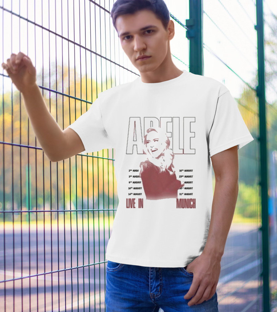 ADELE Live In Munich Pink Lips Concert Tour Dates T-Shirt
