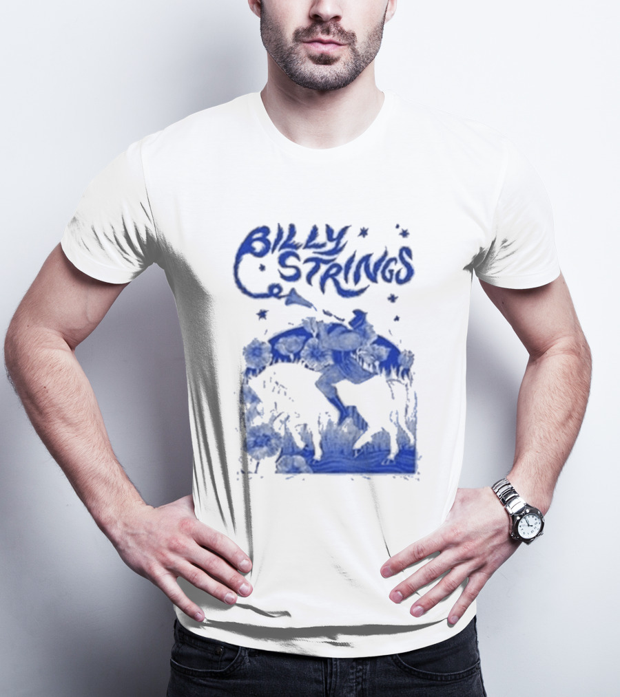 Billy Strings Fall Tour 2026 Skeleton Moon Walking Artistic Blue T-Shirt