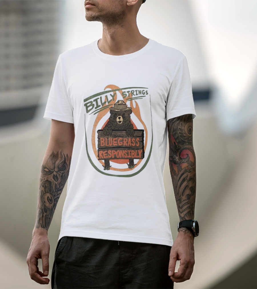 Billy Strings Spring Tour 2026 Bluegrass Responsibly Bear With Sign T-Shirt