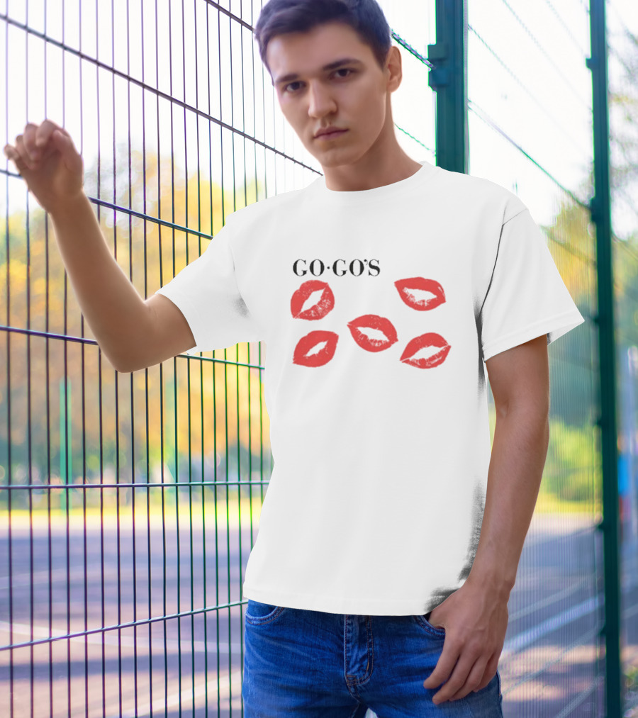 GO GO'S Red Lips White T-Shirt
