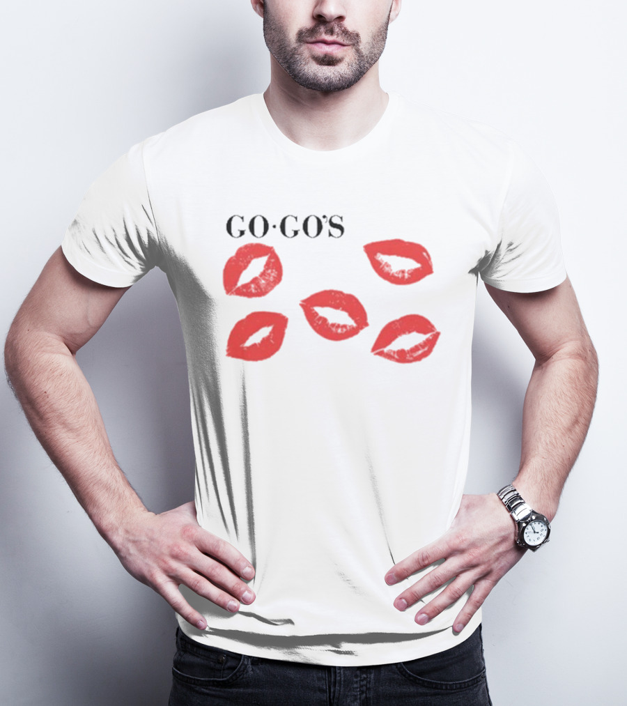 GO GO'S Red Lips White T-Shirt