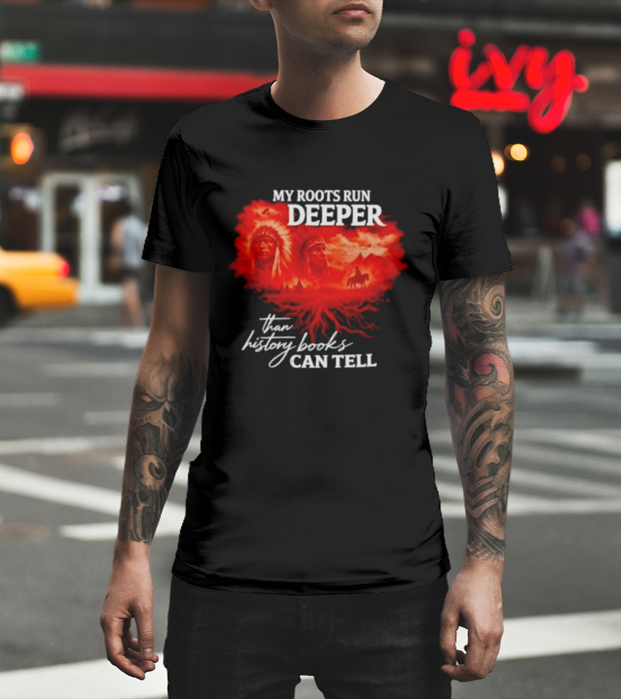 My Roots Run Deeper Than History Books Can Tell Native American Heritage T-Shirt