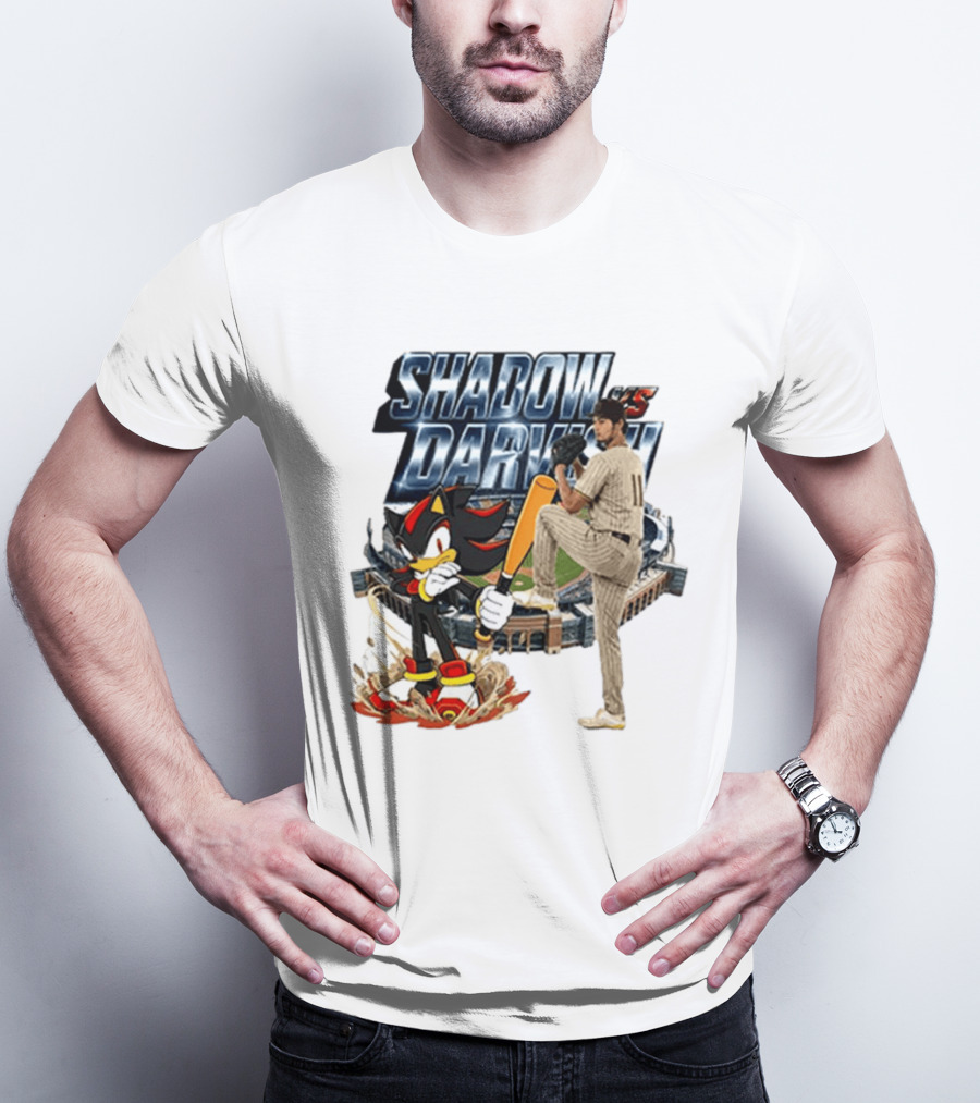Shadow Vs Darvish Baseball Showdown With MLB Stadium And Hedgehog T-Shirt
