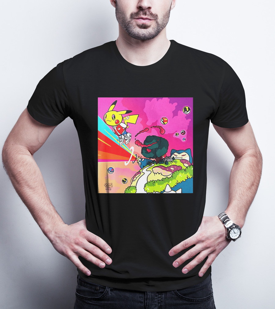 Pikachu Graduation Inspired By Album Cover Elements Pokemon Crossover Scene T-Shirt
