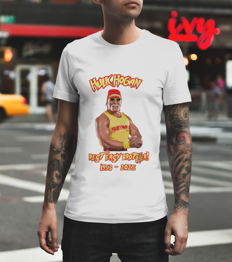 Hulk Hogan Rest Easy Brother 1953 2025 T-Shirt