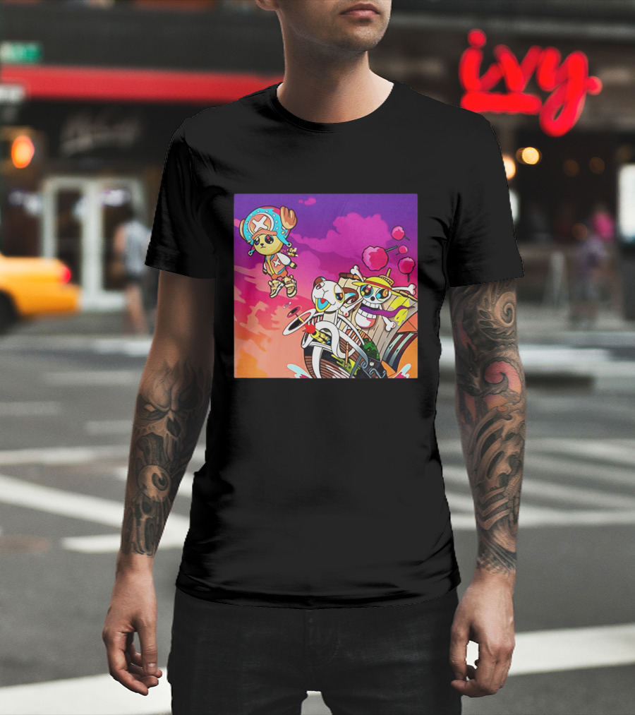 Tony Tony Chopper One Piece Anime Meets Kanye Graduation Style Fusion T-Shirt