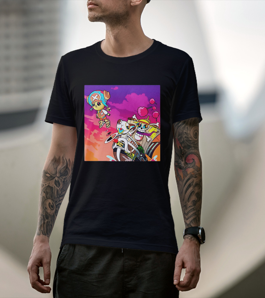 Tony Tony Chopper One Piece Anime Meets Kanye Graduation Style Fusion T-Shirt