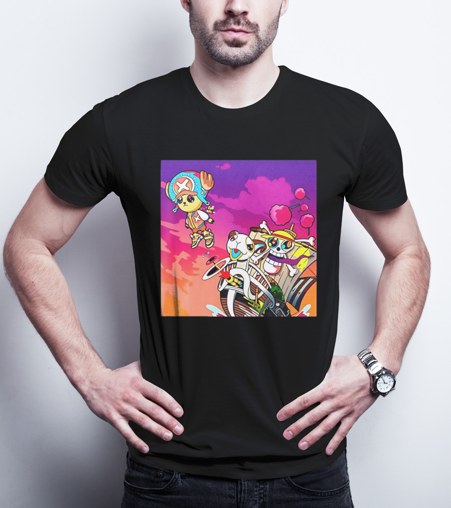 Tony Tony Chopper One Piece Anime Meets Kanye Graduation Style Fusion T-Shirt