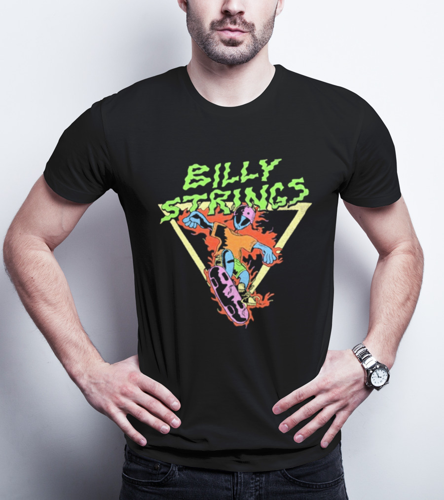 Billy Strings Alien Skateboard Triangle Flame T-Shirt