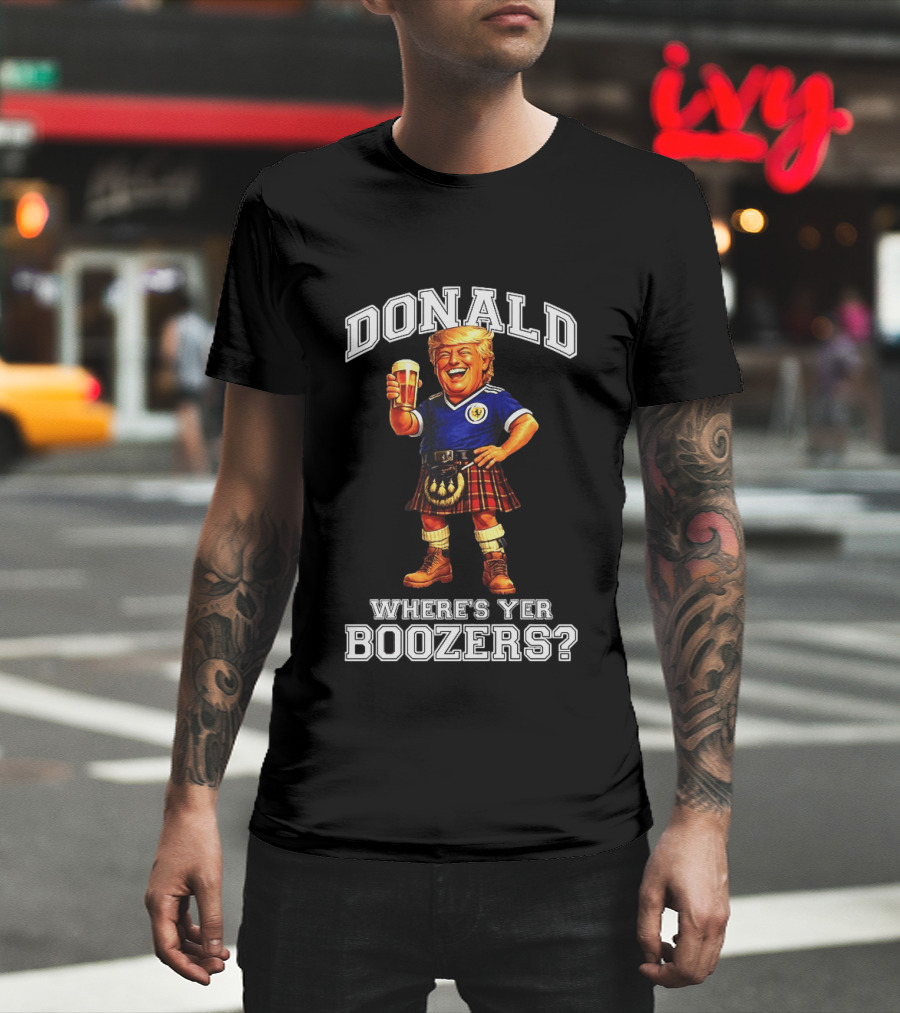 Donald Where's Yer Boozers Scotland Football 2026 World Cup T-Shirt