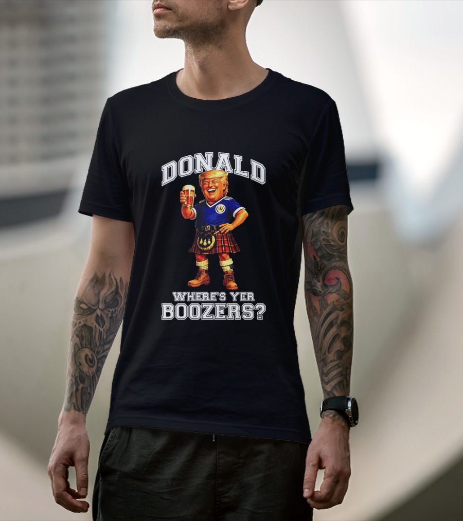 Donald Where's Yer Boozers Scotland Football 2026 World Cup T-Shirt
