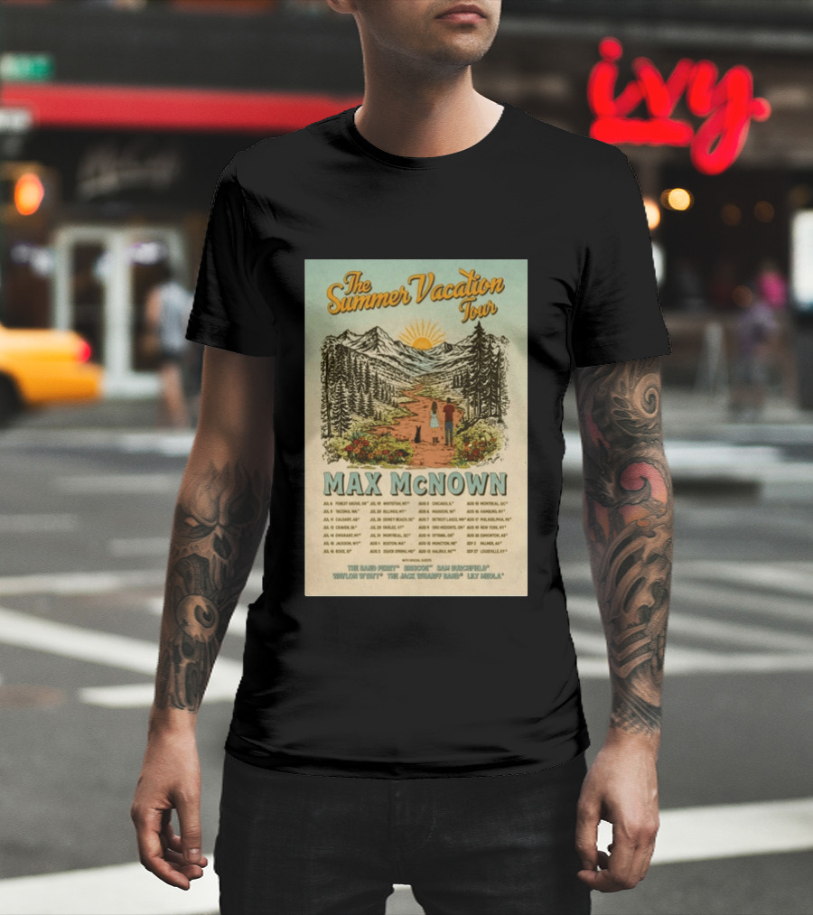 The Summer Vacation Tour 2026 Max McNown Concert Dates And Locations T-Shirt