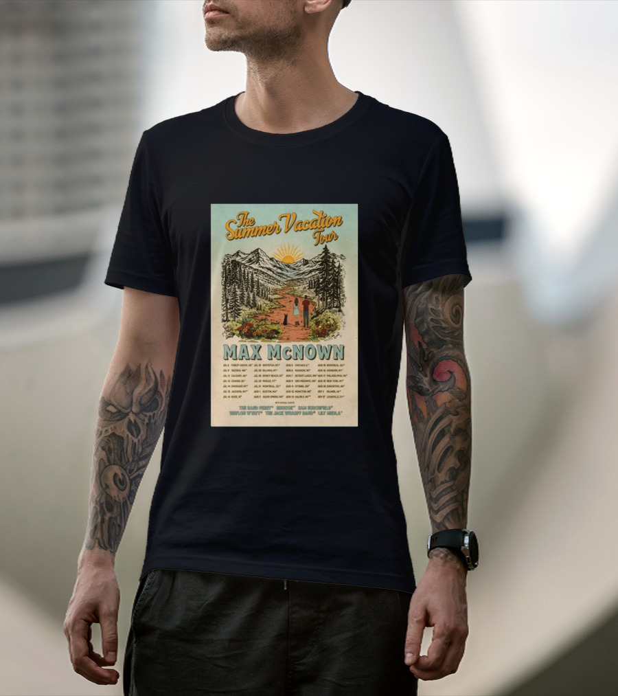 The Summer Vacation Tour 2026 Max McNown Concert Dates And Locations T-Shirt